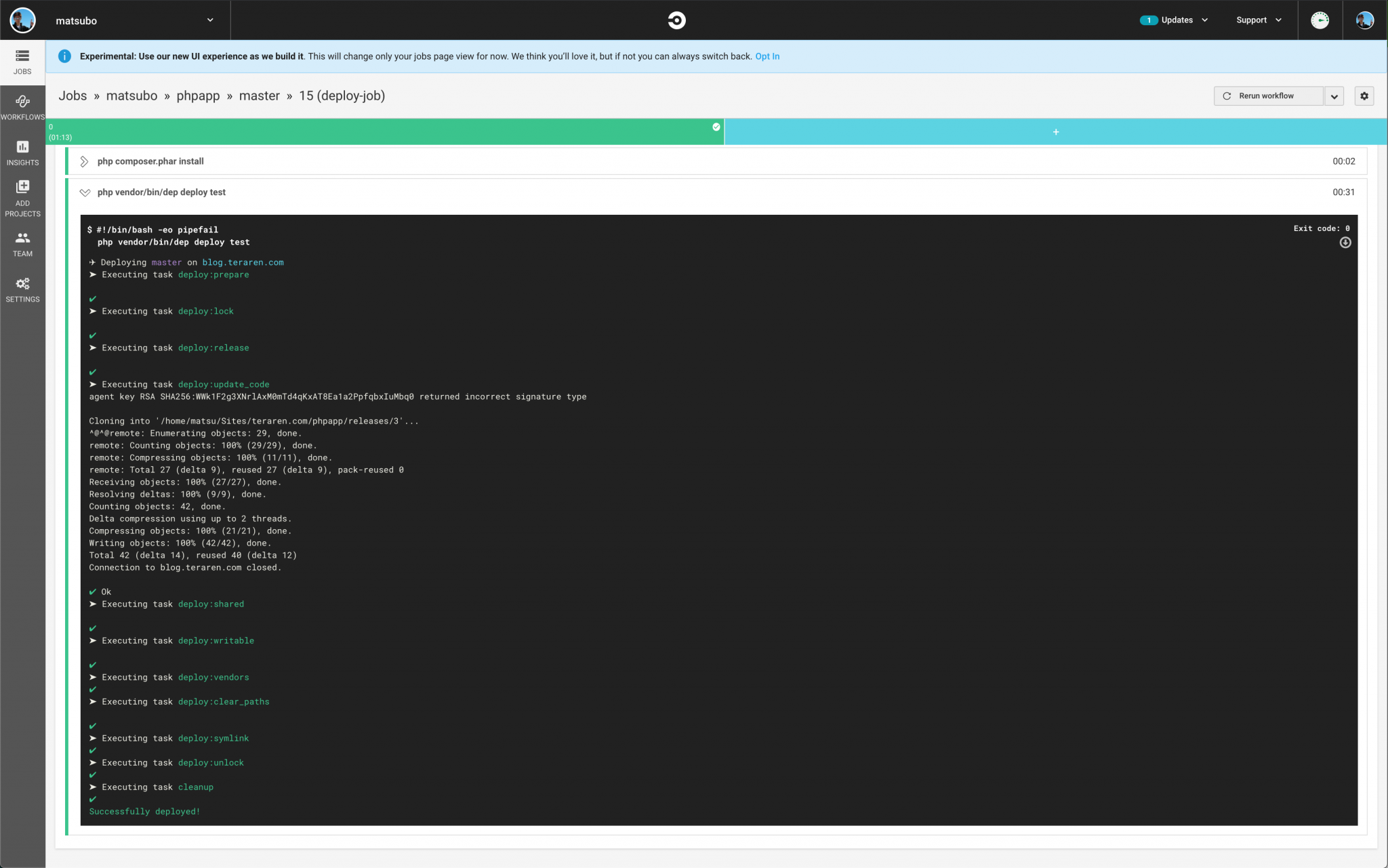 PHPのDeployerをCircleCI上で実行して自動デプロイ | Matsubo Tech Blog